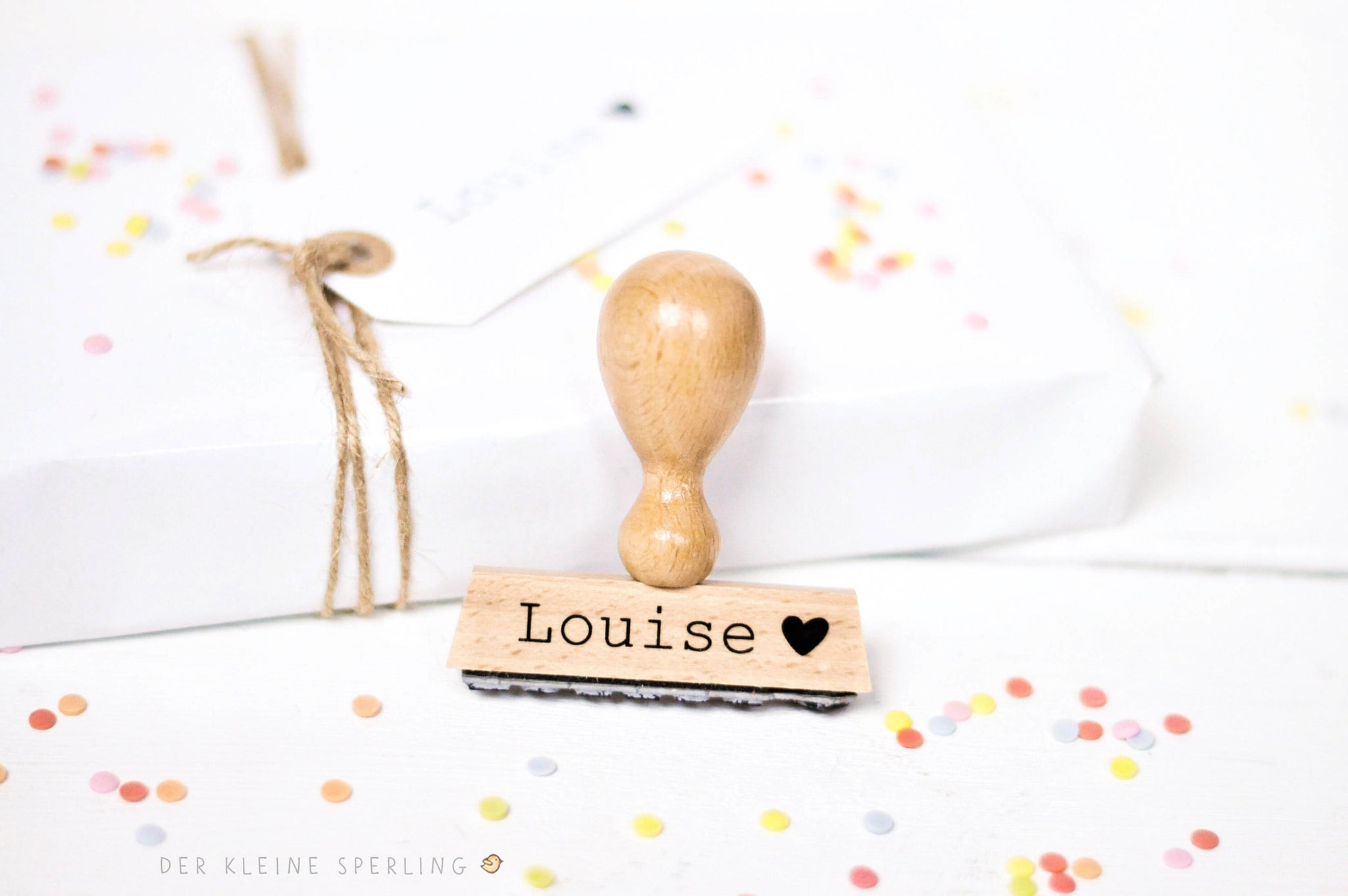Stempel mit Wunschtext & Herz, Stempel Namen, Stempel Hochzeit, Namens